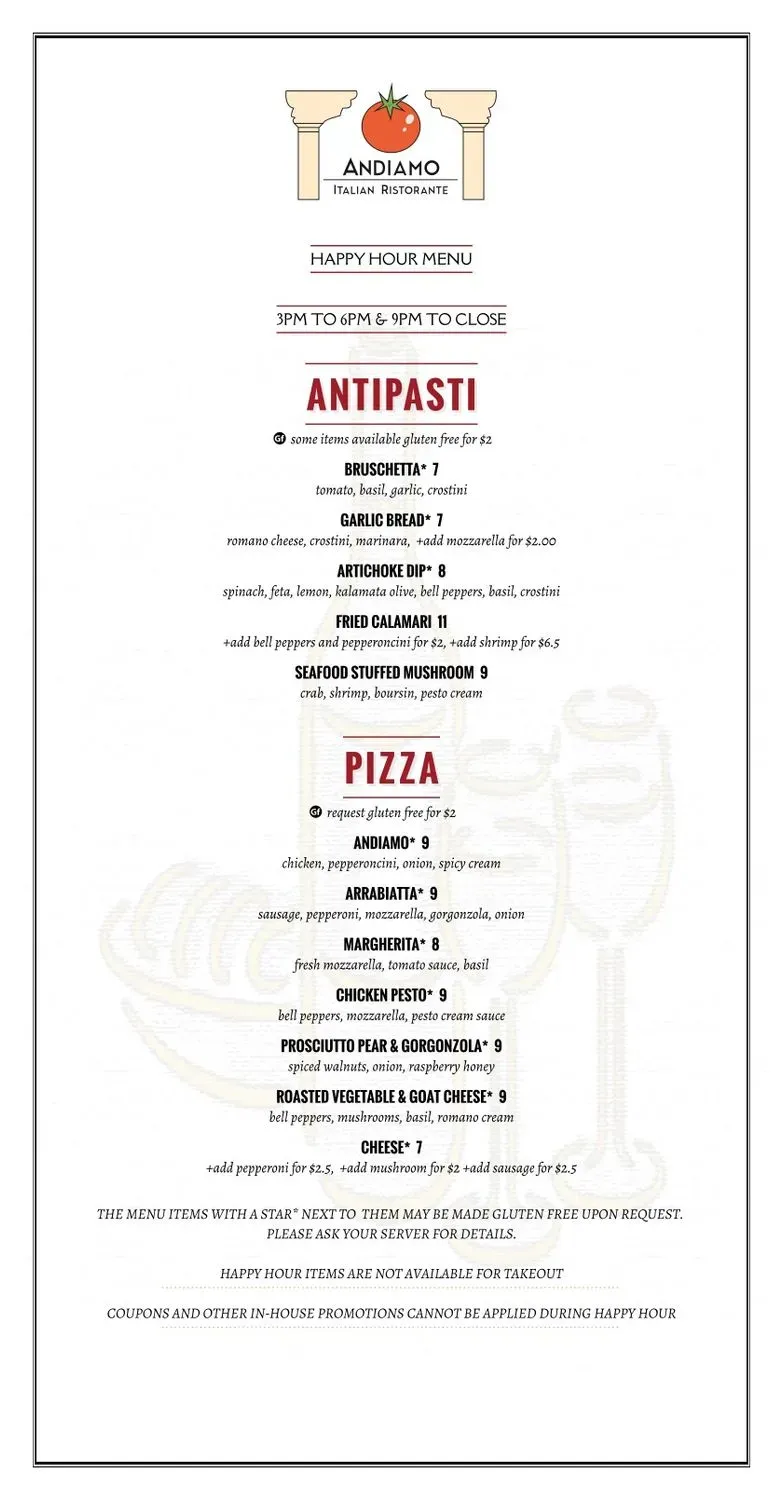 Andiamo Italian Ristorante Menu - Updated August 2025
