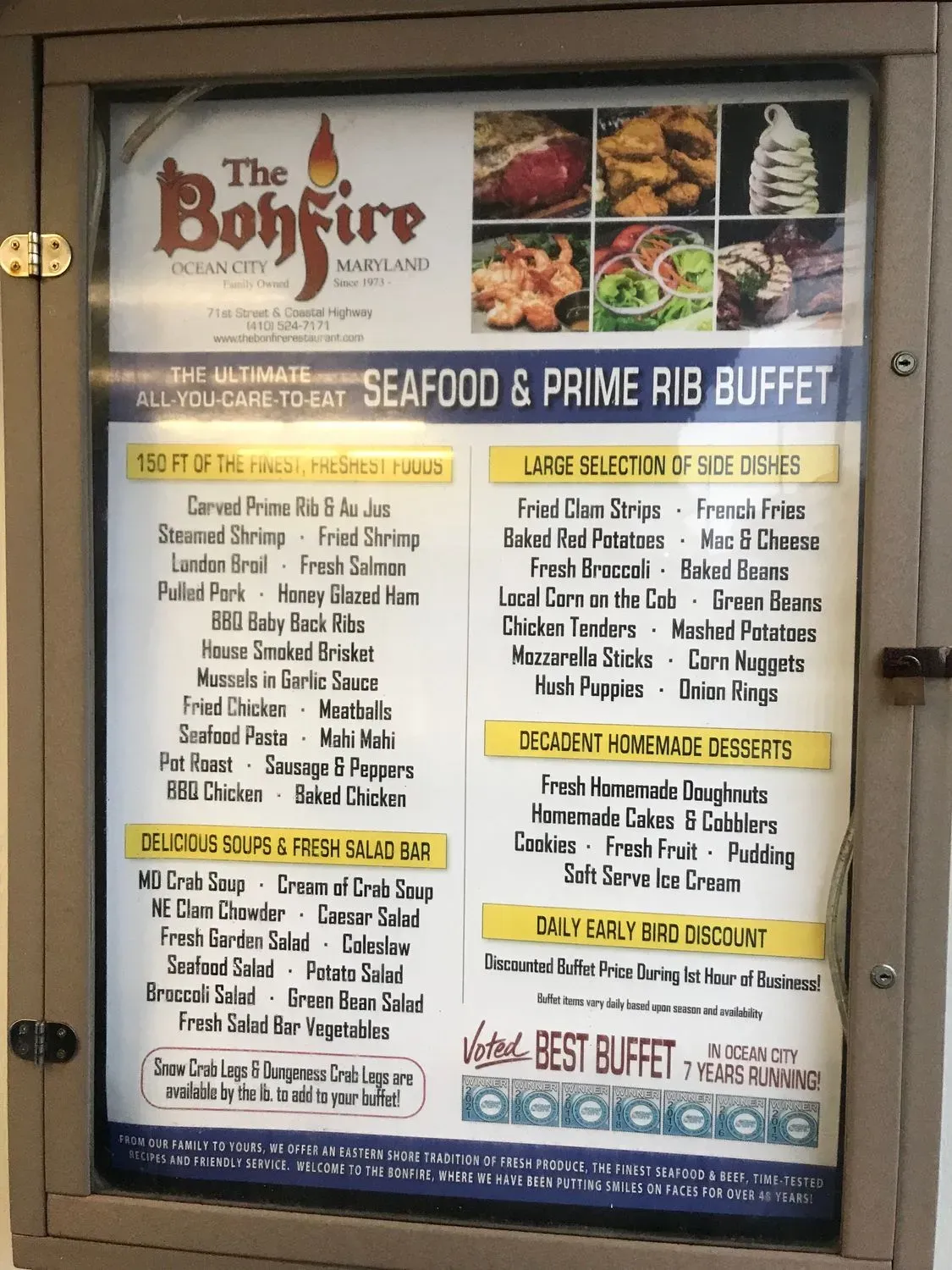 The Bonfire Restaurant Menu - Updated October 2025