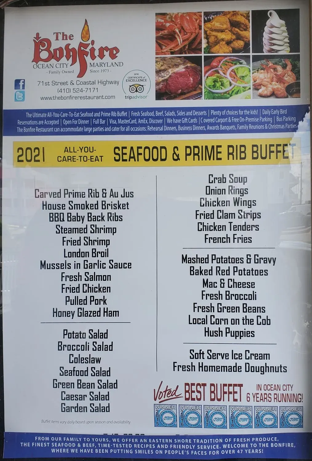 The Bonfire Restaurant Menu - Updated October 2025