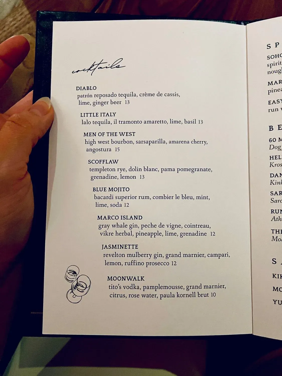 Memoir Menu - Updated November 2025