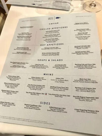 801 Fish Menu | Denver, CO | Checkle