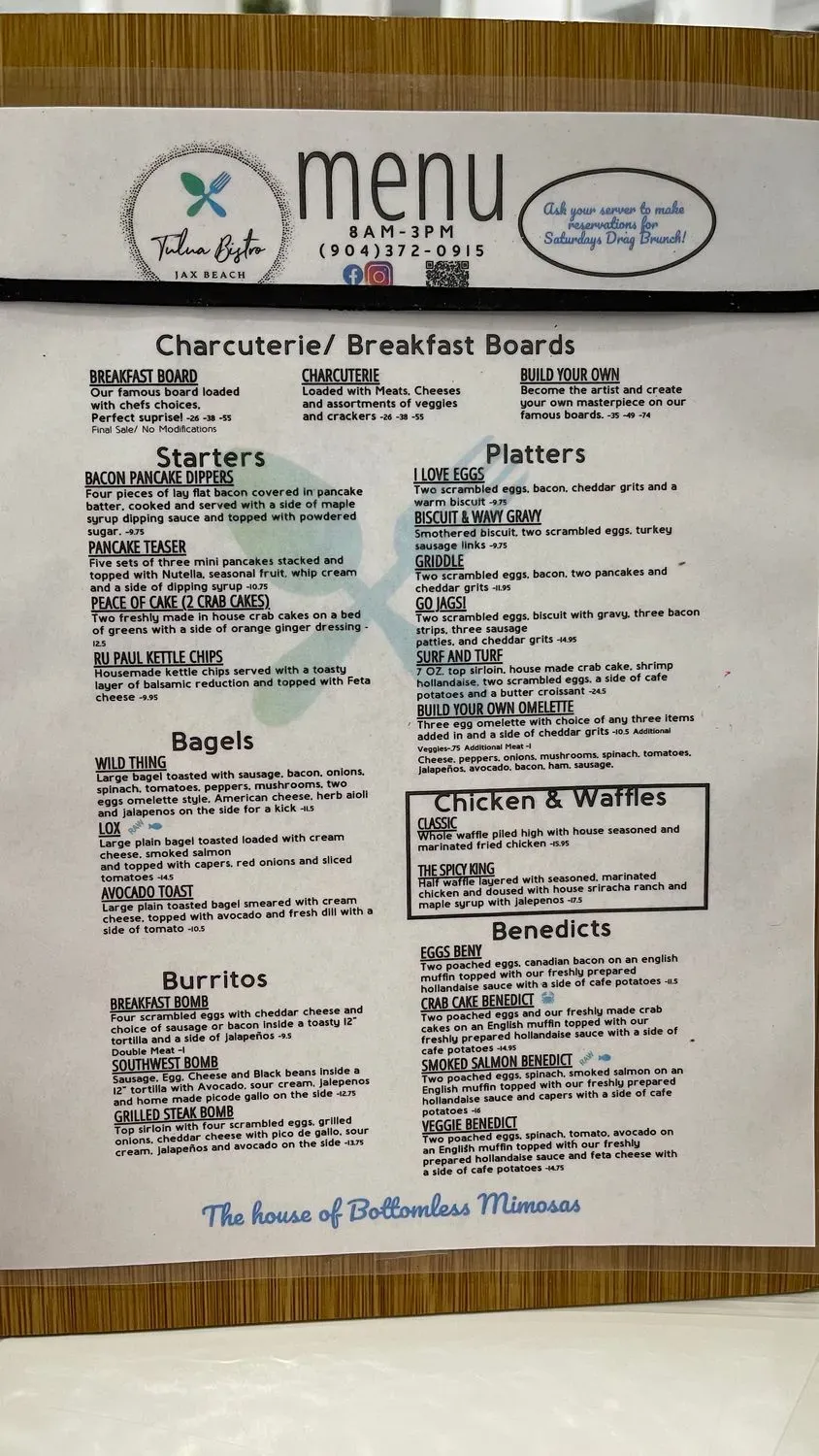 Tulua Bistro Jax Beach Menu - Updated November 2025