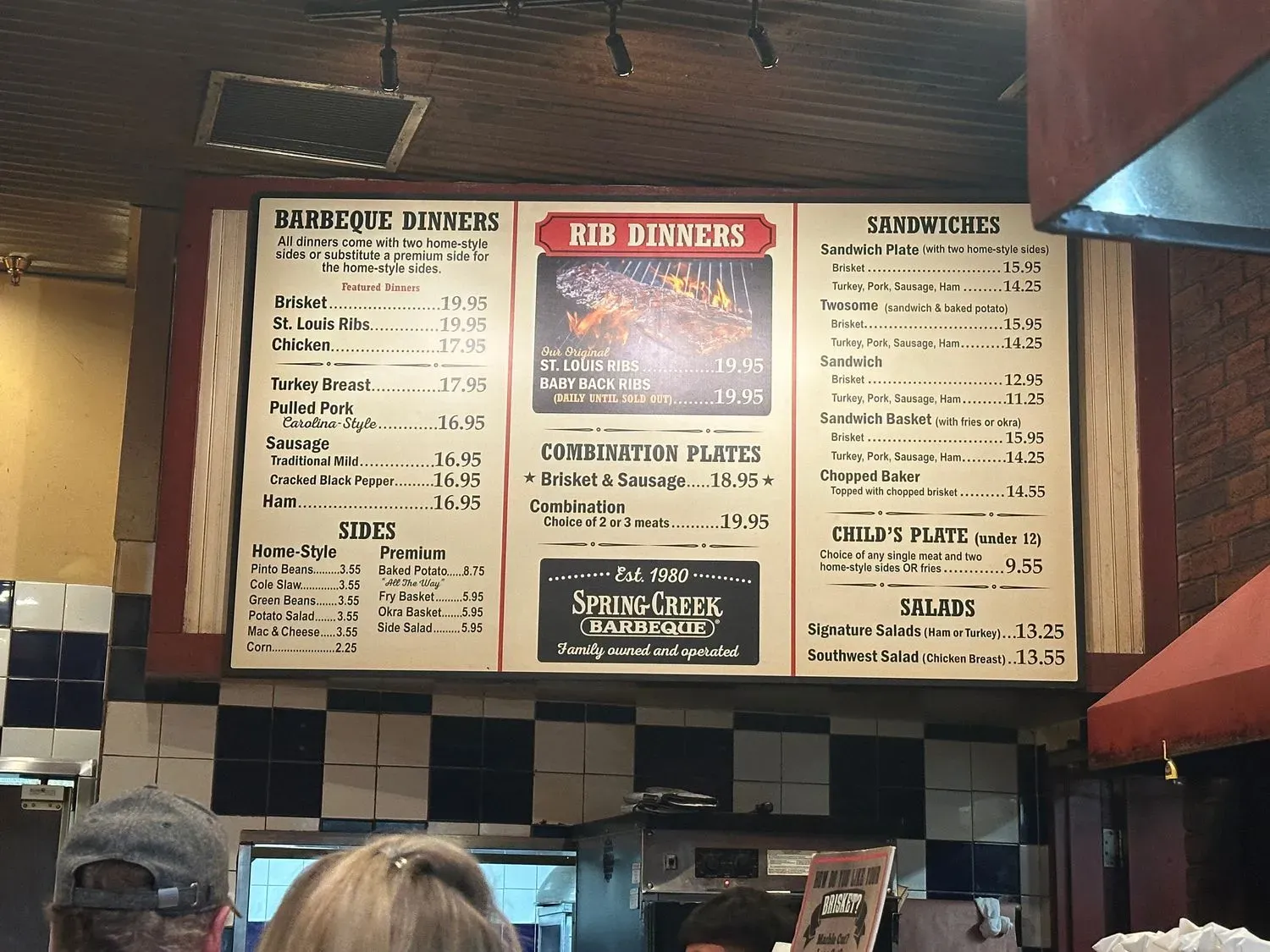 Spring Creek Barbeque Menu - Updated November 2025