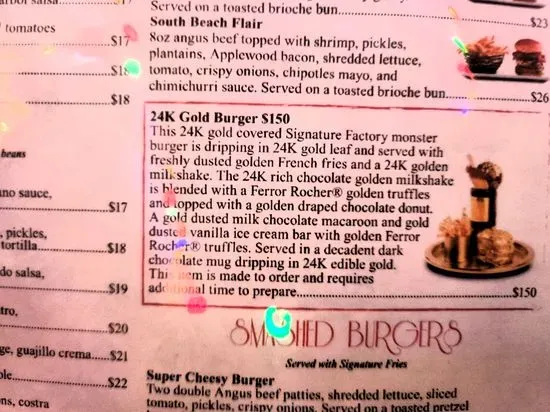 Sugar Factory - Miami Beach Menu | Miami Beach, FL | Checkle
