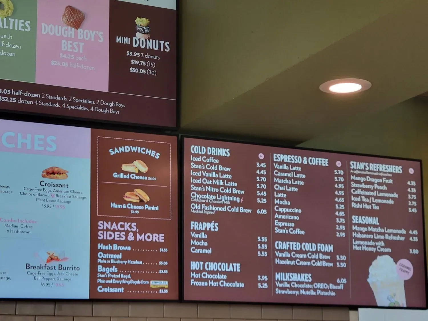 Stan's Donuts & Coffee Menu - Updated November 2025