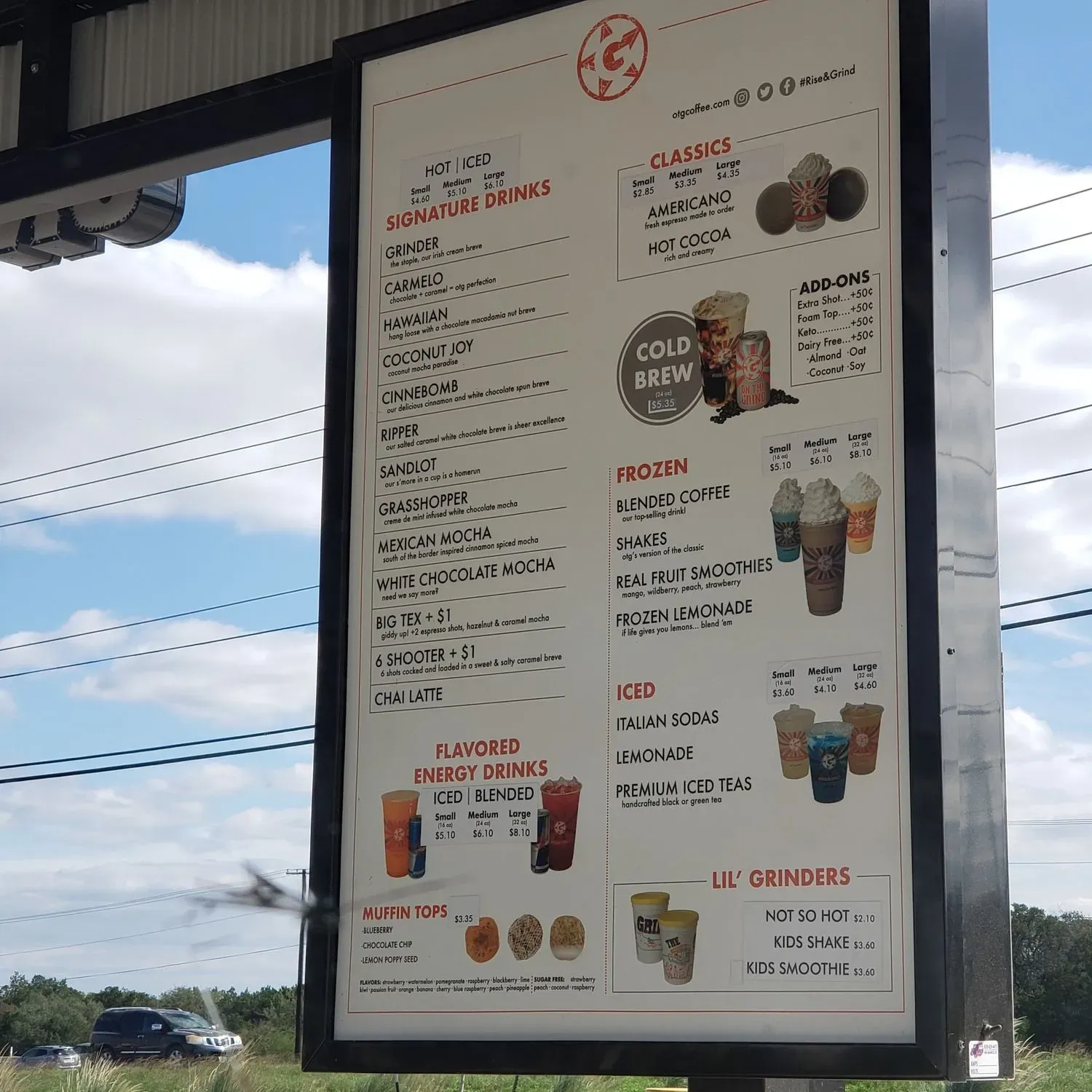 On The Grind Menu - Updated November 2025