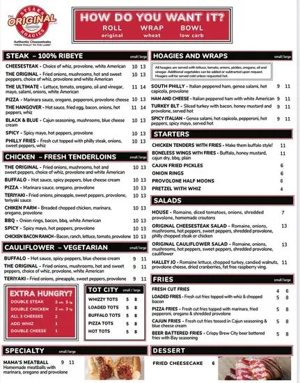 The Original Steaks and Hoagies Crown Point Menu | Crown Point, IN ...