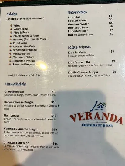 La Veranda Restaurant and Bar Menu | Plantation, FL | Checkle