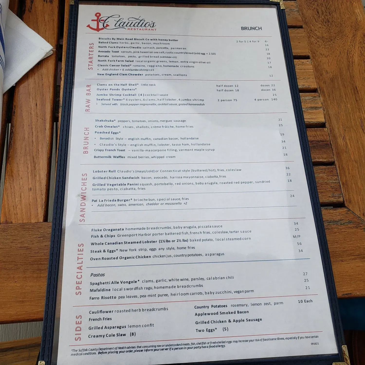 Claudio's Tavern & Grill Menu - Updated November 2025