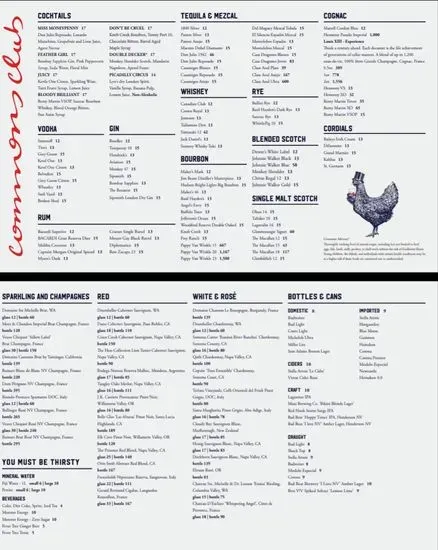 The Bar At Commons Club Menu | Las Vegas, NV | Checkle