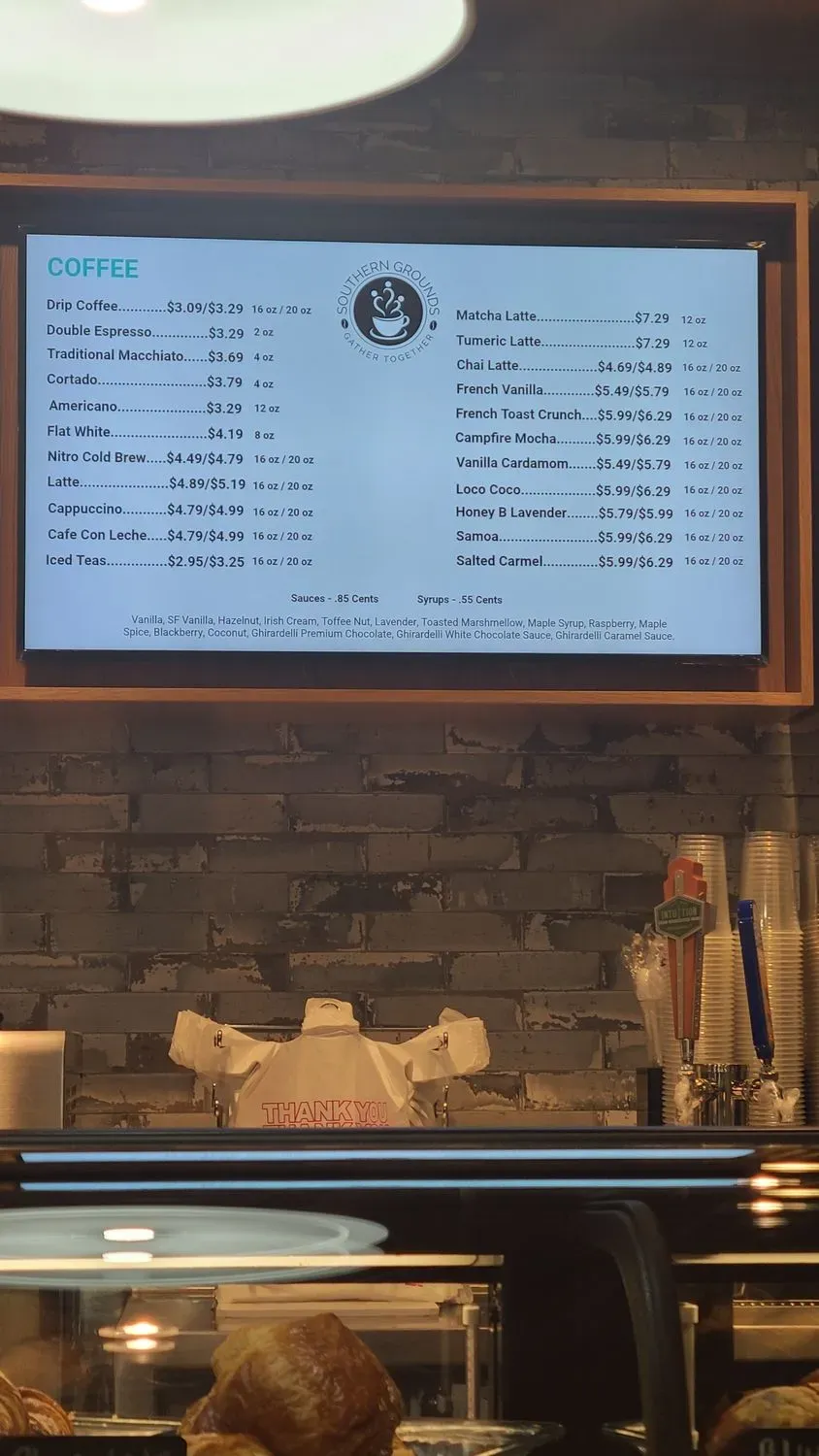 Southern Grounds & Co Menu - Updated November 2025