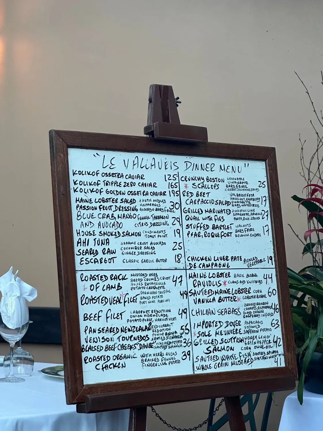 Le Vallauris Restaurant Menu - Updated November 2025