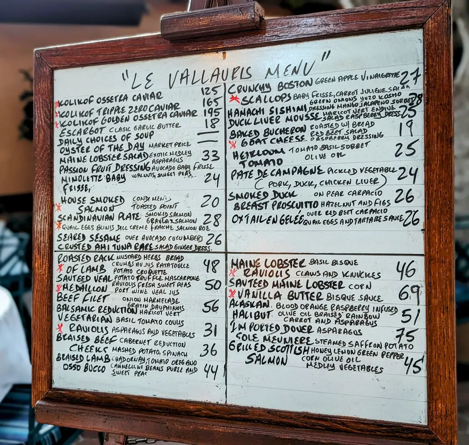 Le Vallauris Restaurant Menu - Updated October 2025