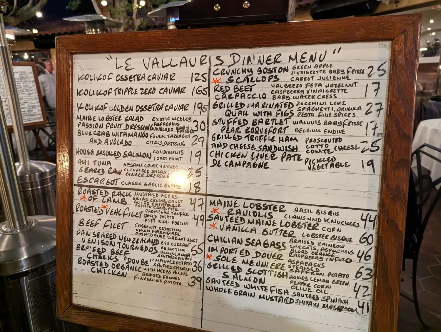 Le Vallauris Restaurant Menu - Updated October 2025
