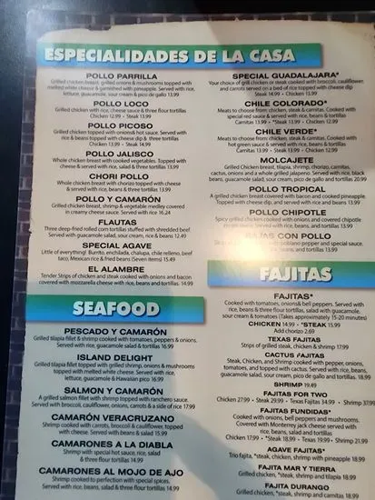 El Agave 3 Menu | Ringgold, GA | Checkle