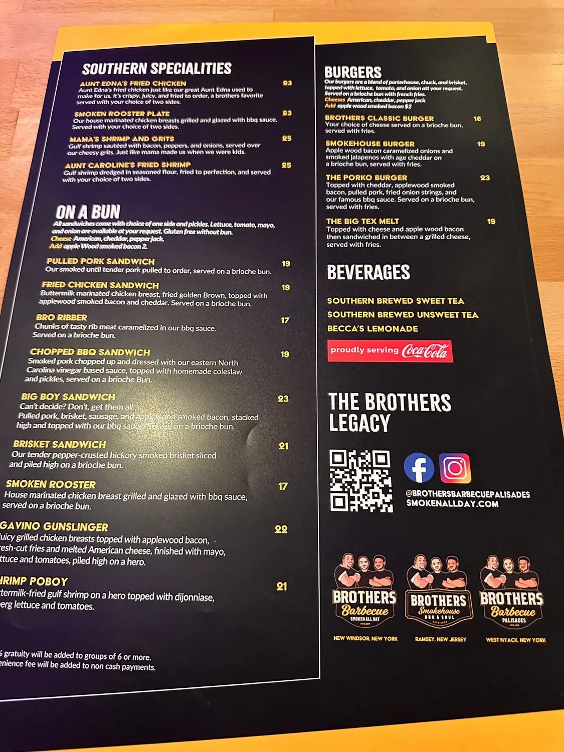 Brothers Barbecue Palisades Menu - Updated October 2025