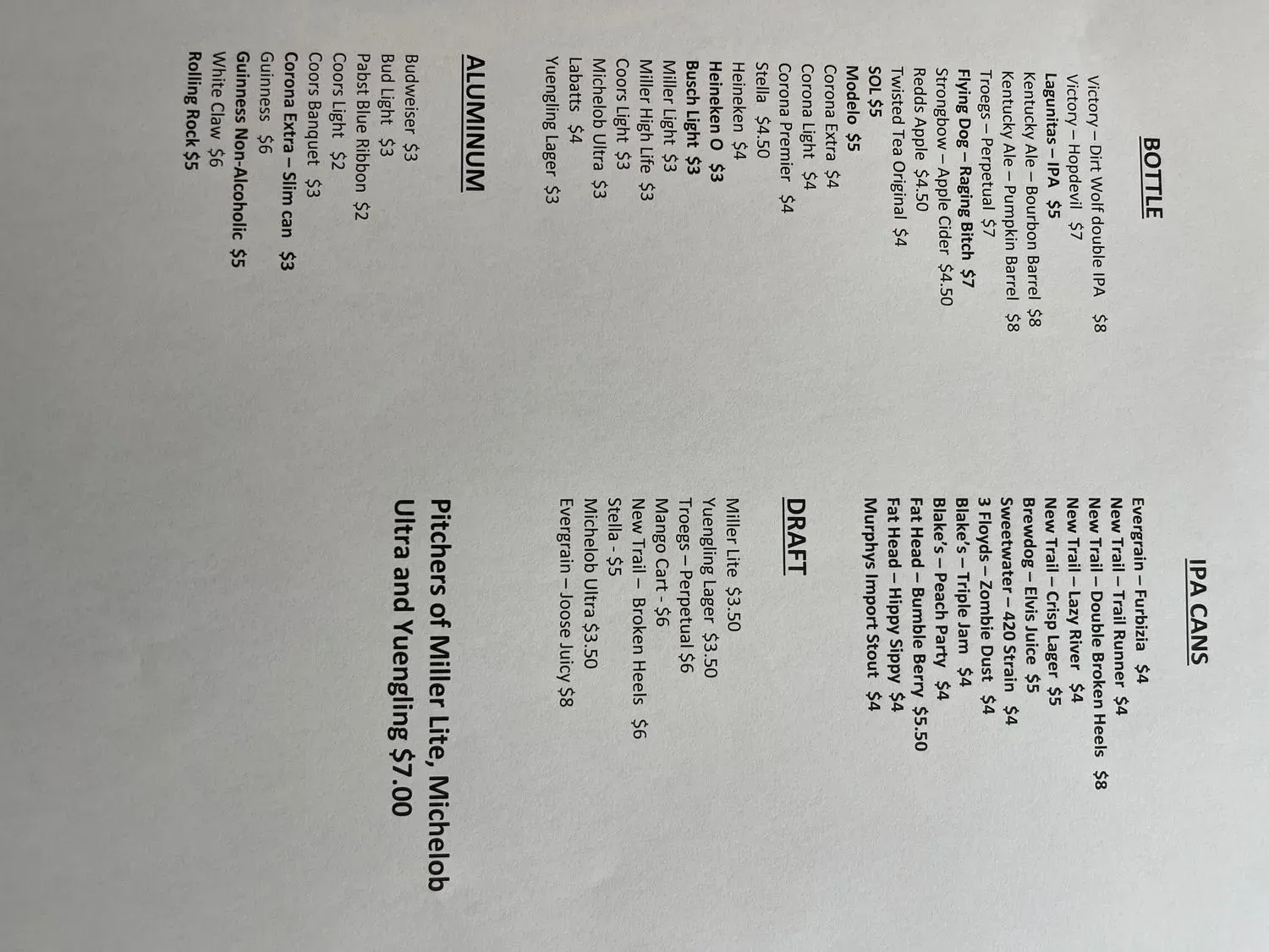 The DogHouse Menu - Updated November 2025
