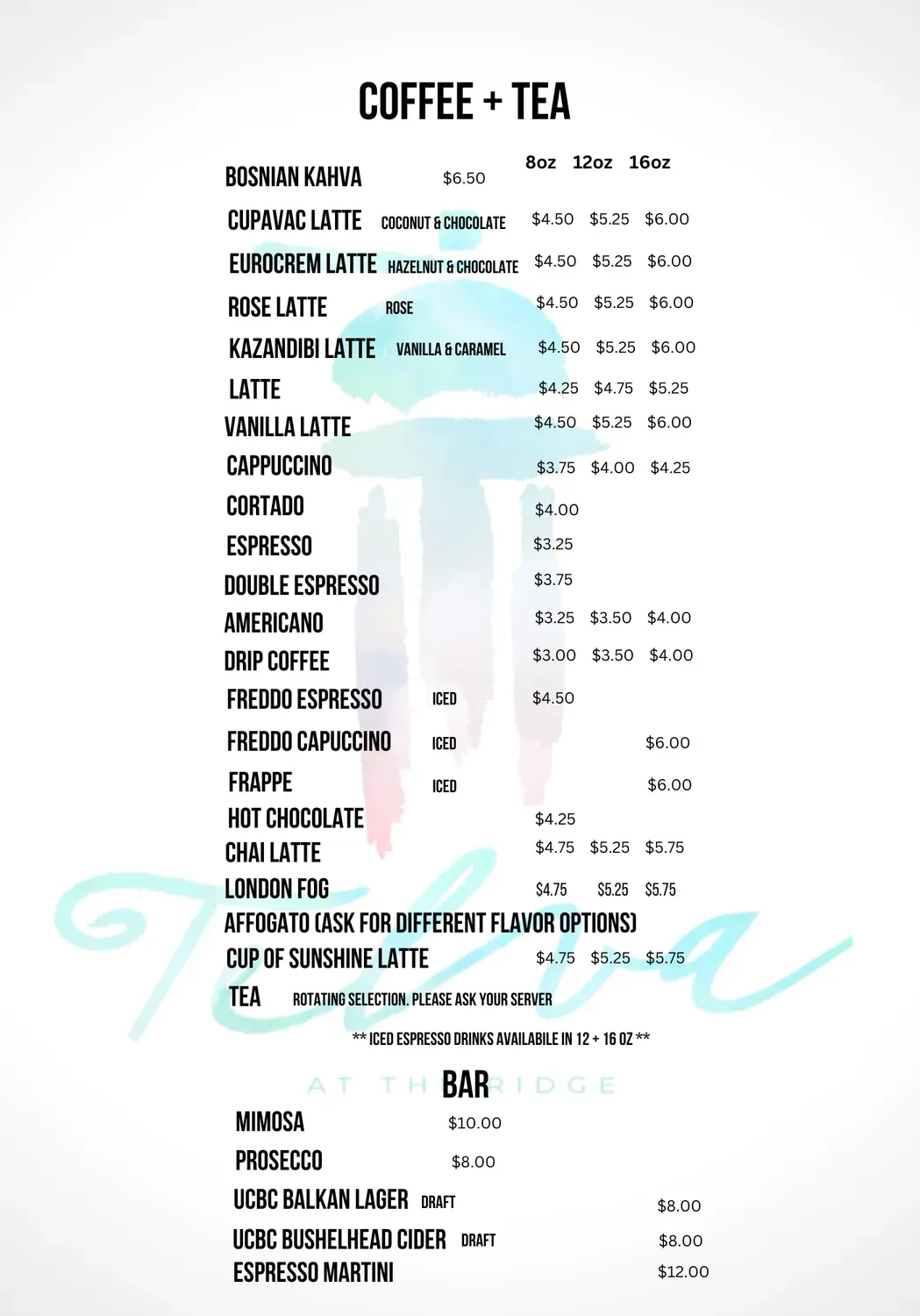 Telva at The Ridge Menu - Updated October 2025