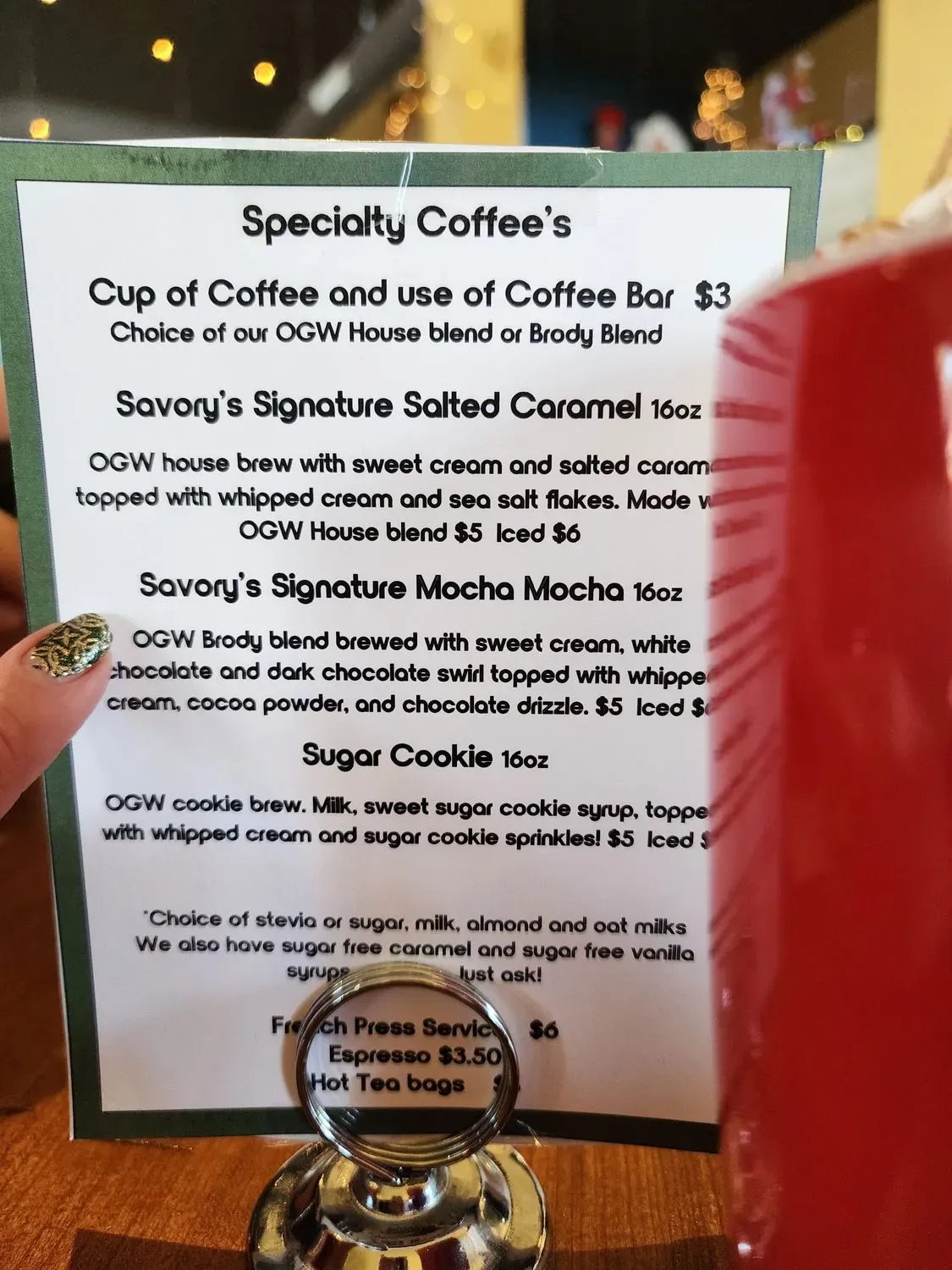 Savory Café and Savory Occasions Catering Inc Menu - Updated October 2025
