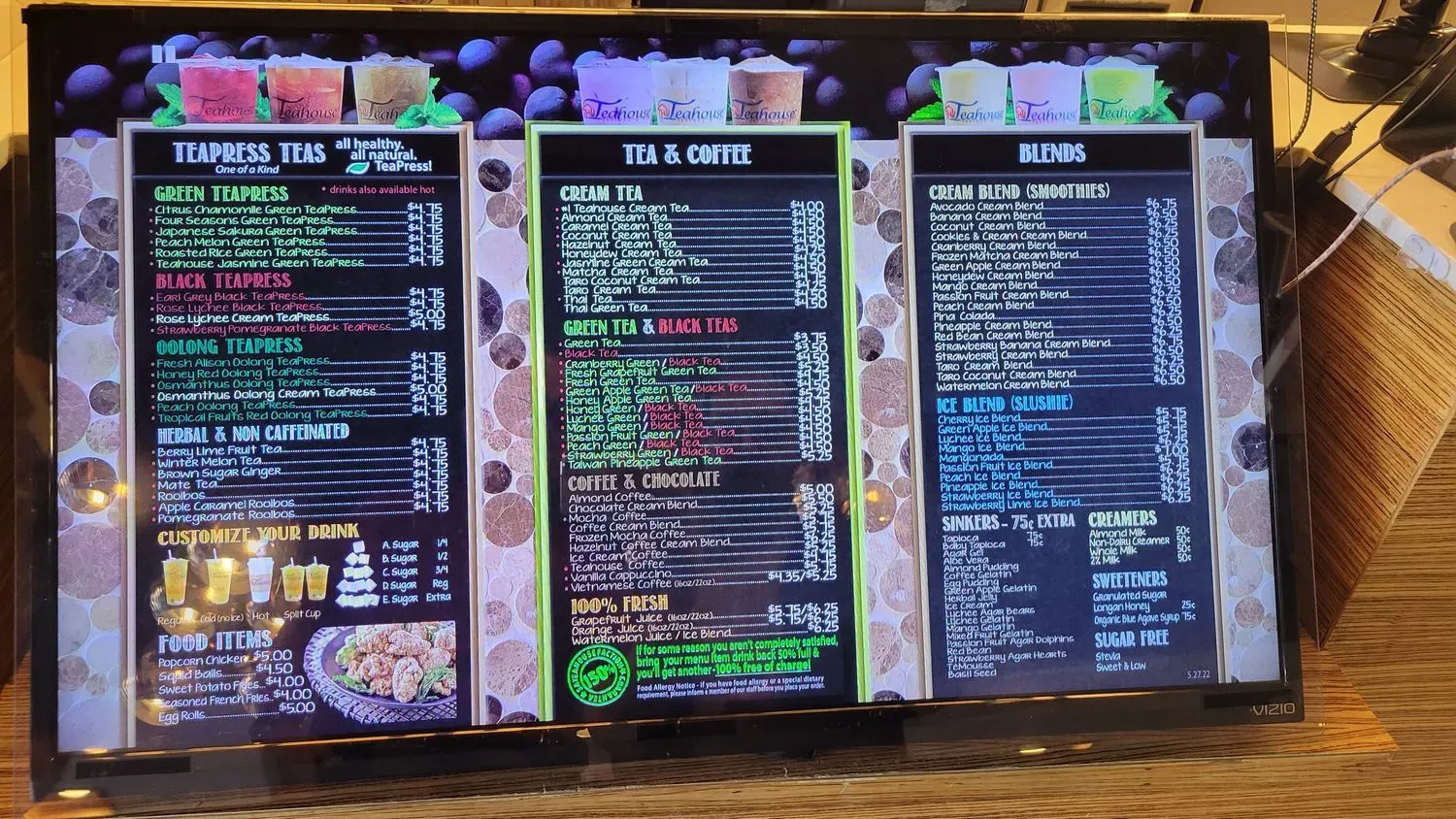 The Teahouse Menu - Updated November 2025