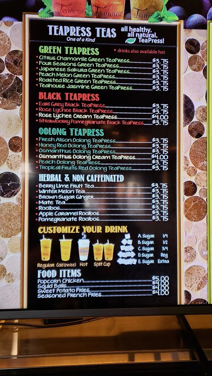 The Teahouse Menu - Updated November 2025