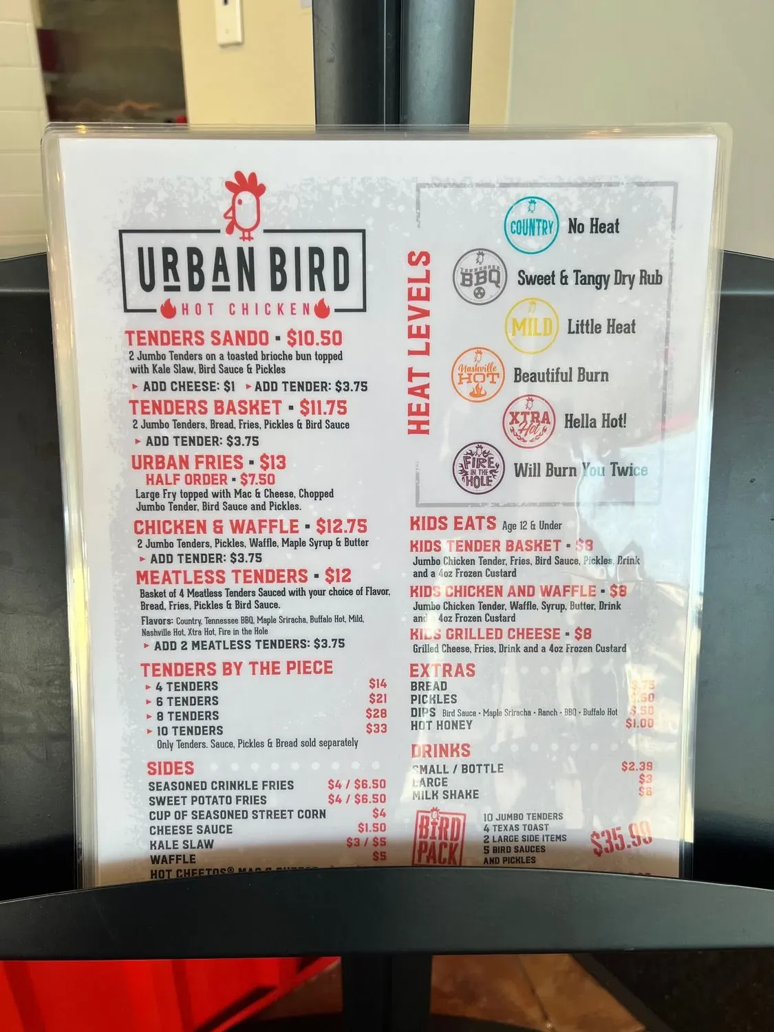 Urban Bird Hot Chicken Menu - Updated October 2025