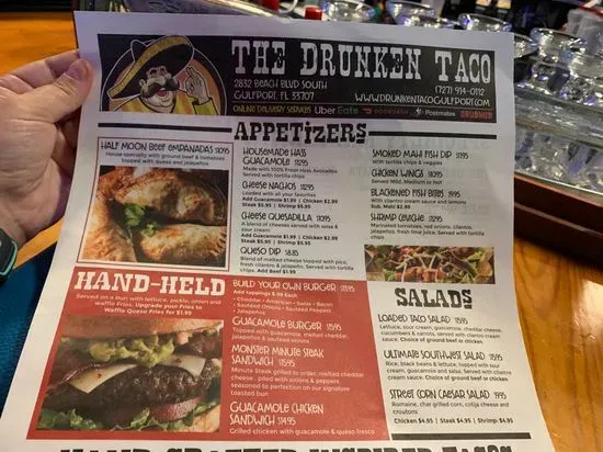 The Drunken Taco Menu | Gulfport, FL | Checkle
