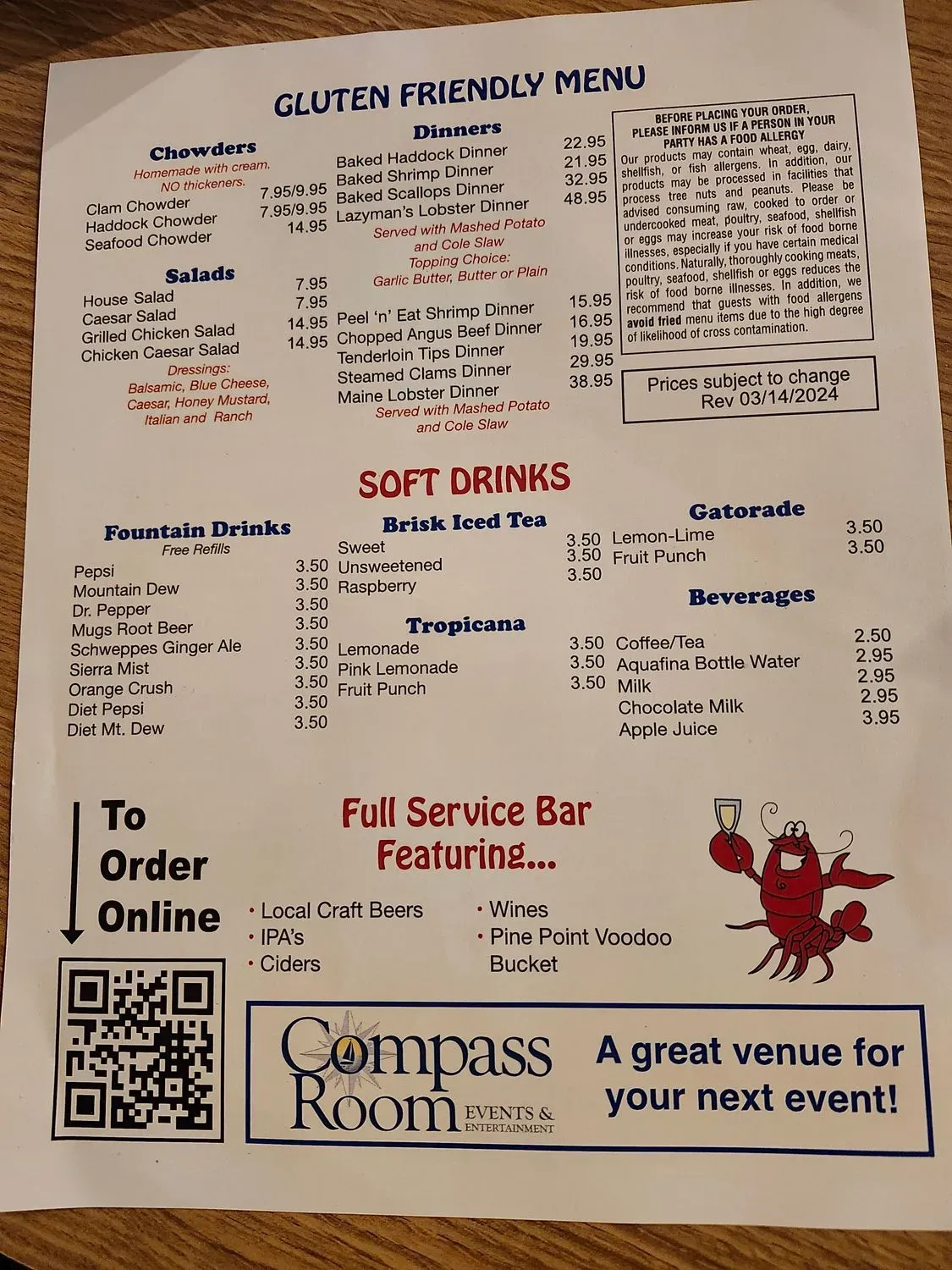 Clambake Seafood Restaurant Menu - Updated November 2025