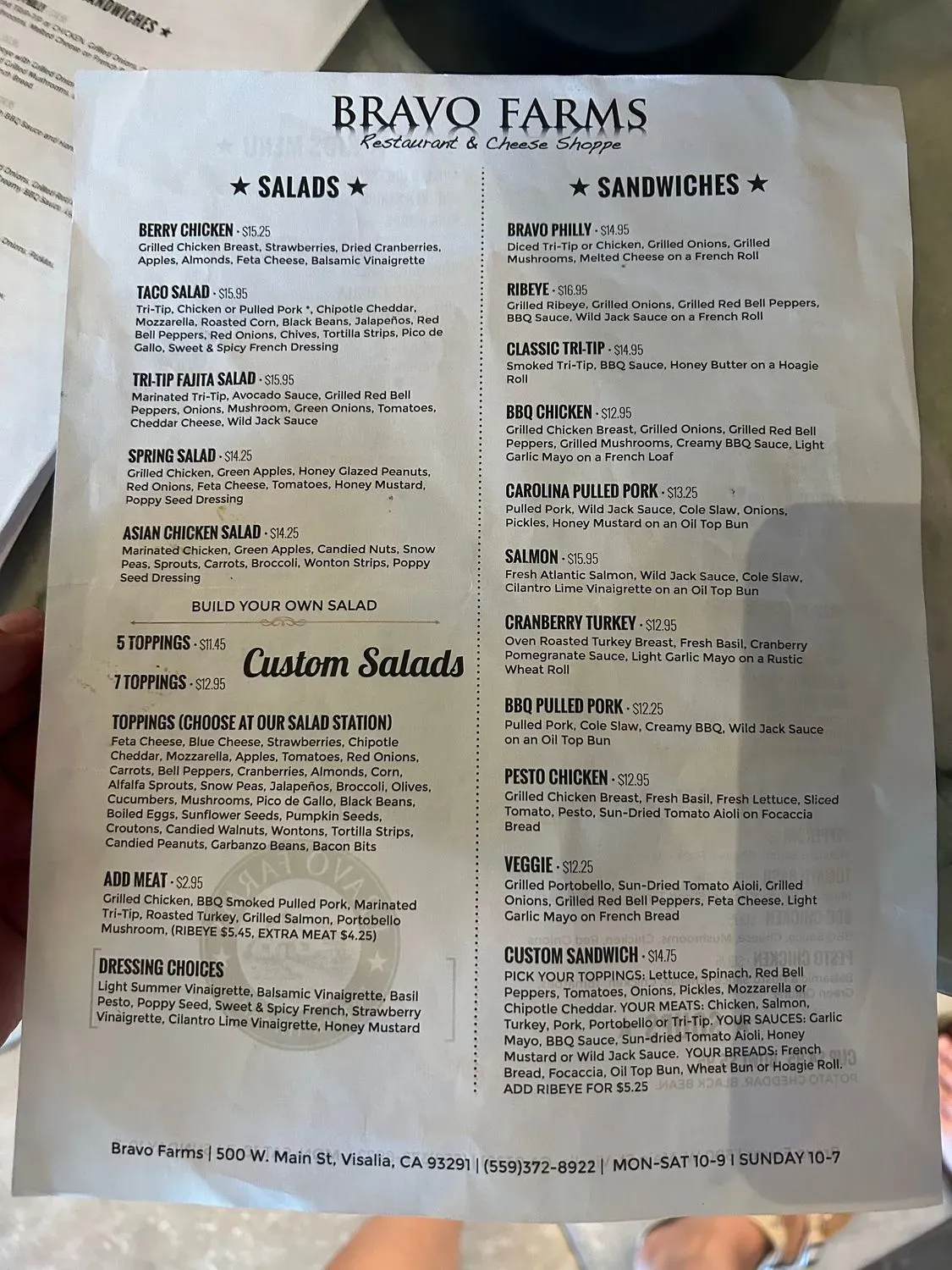Bravo Farms Restaurant Visalia Menu | Visalia, CA | Checkle