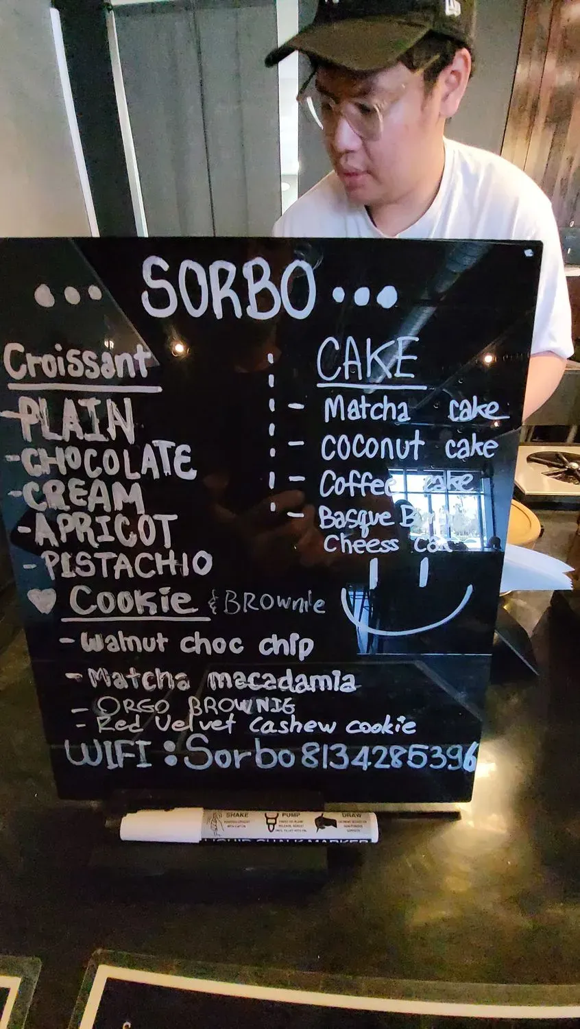 Sorbo Coffee Menu - Updated November 2025