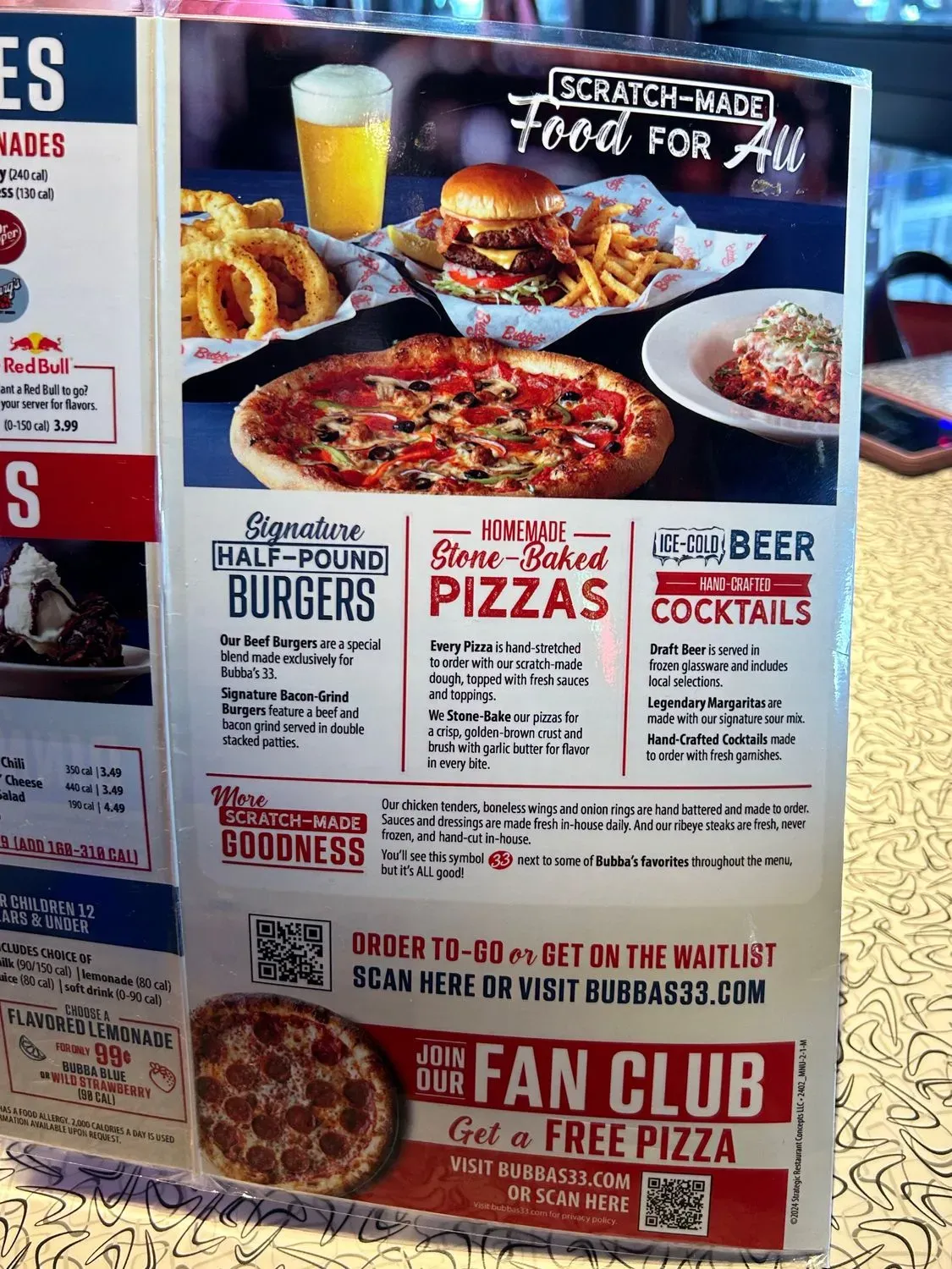 Bubba's 33 Menu - Updated October 2025