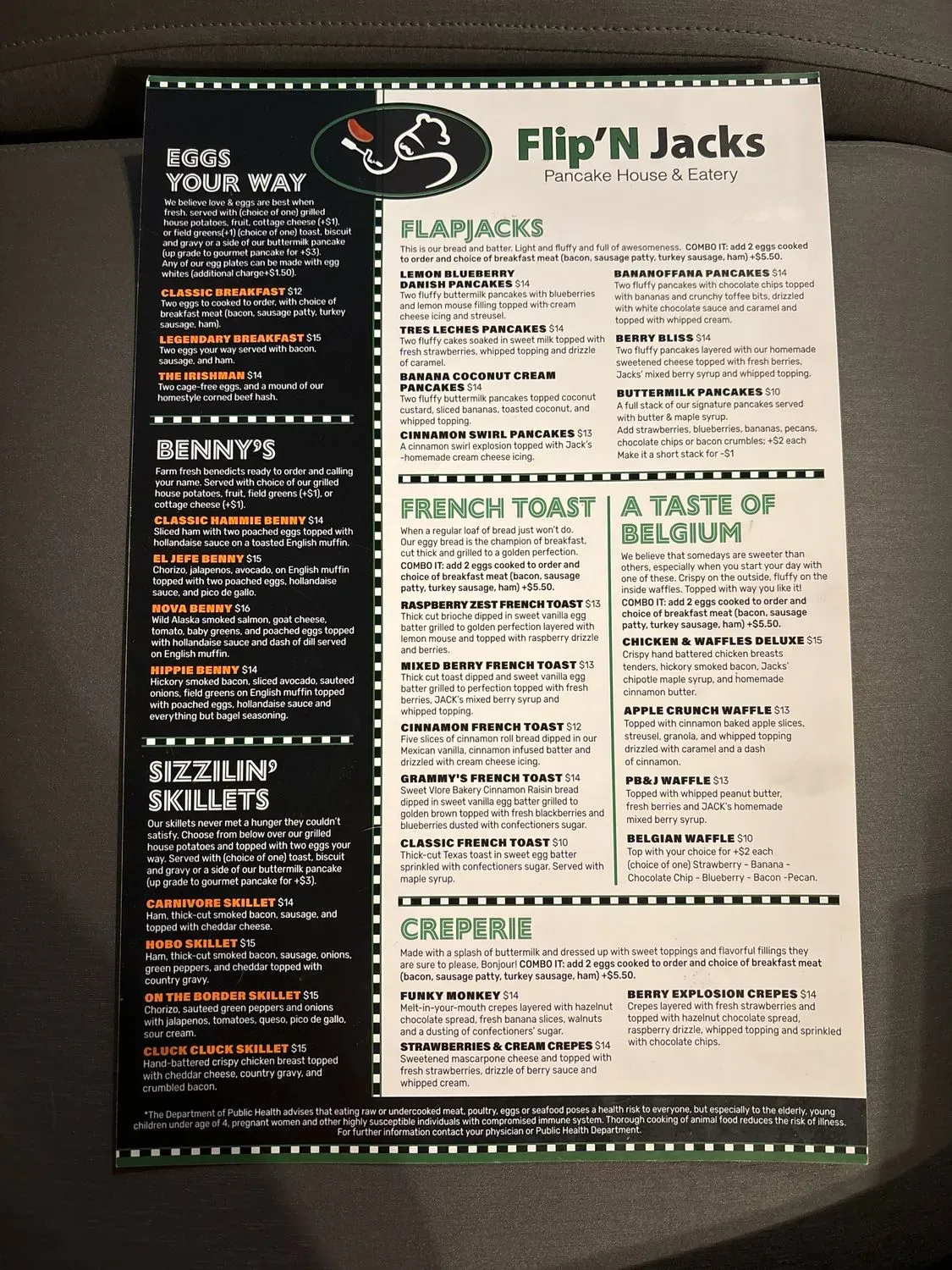 Flip’N Jacks Pancake House & Eatery Menu - Updated November 2025