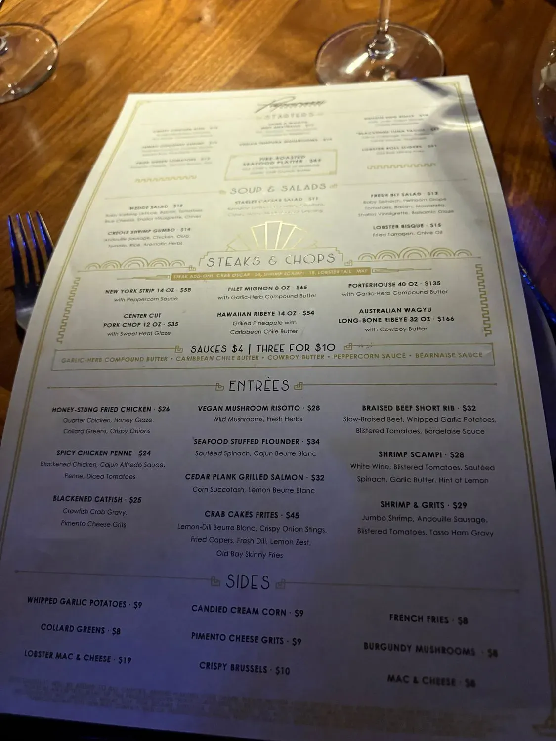 Paparazzi Chophouse Menu - Updated November 2025