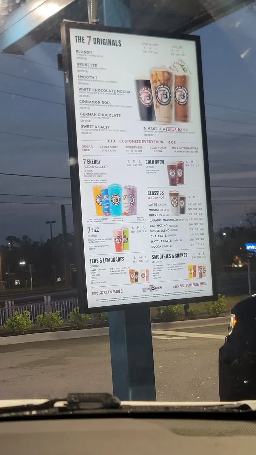 7 Brew Coffee Menu - Updated August 2025