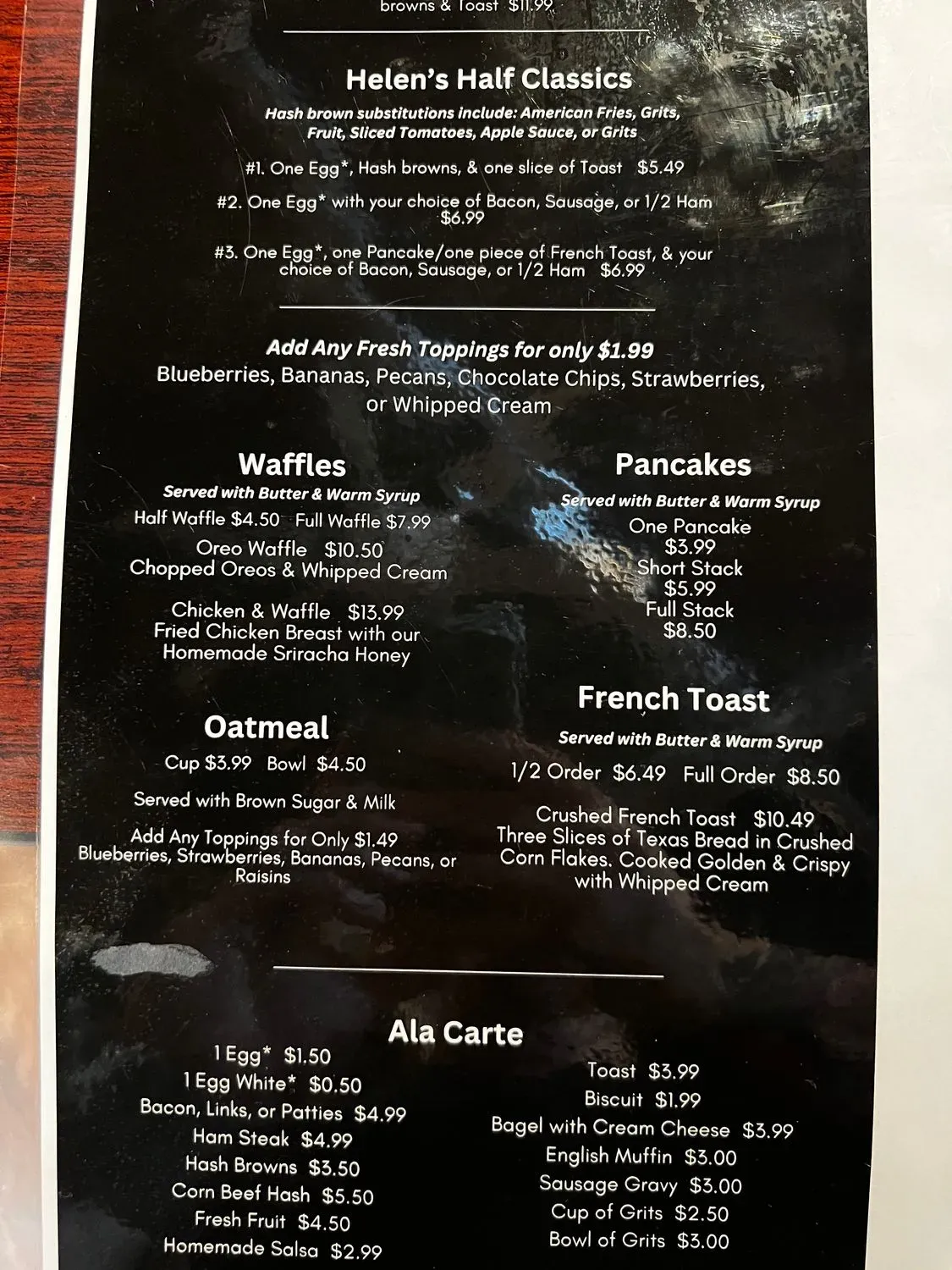 Helen’s Cafe the Breakfast Club Menu - Updated November 2025
