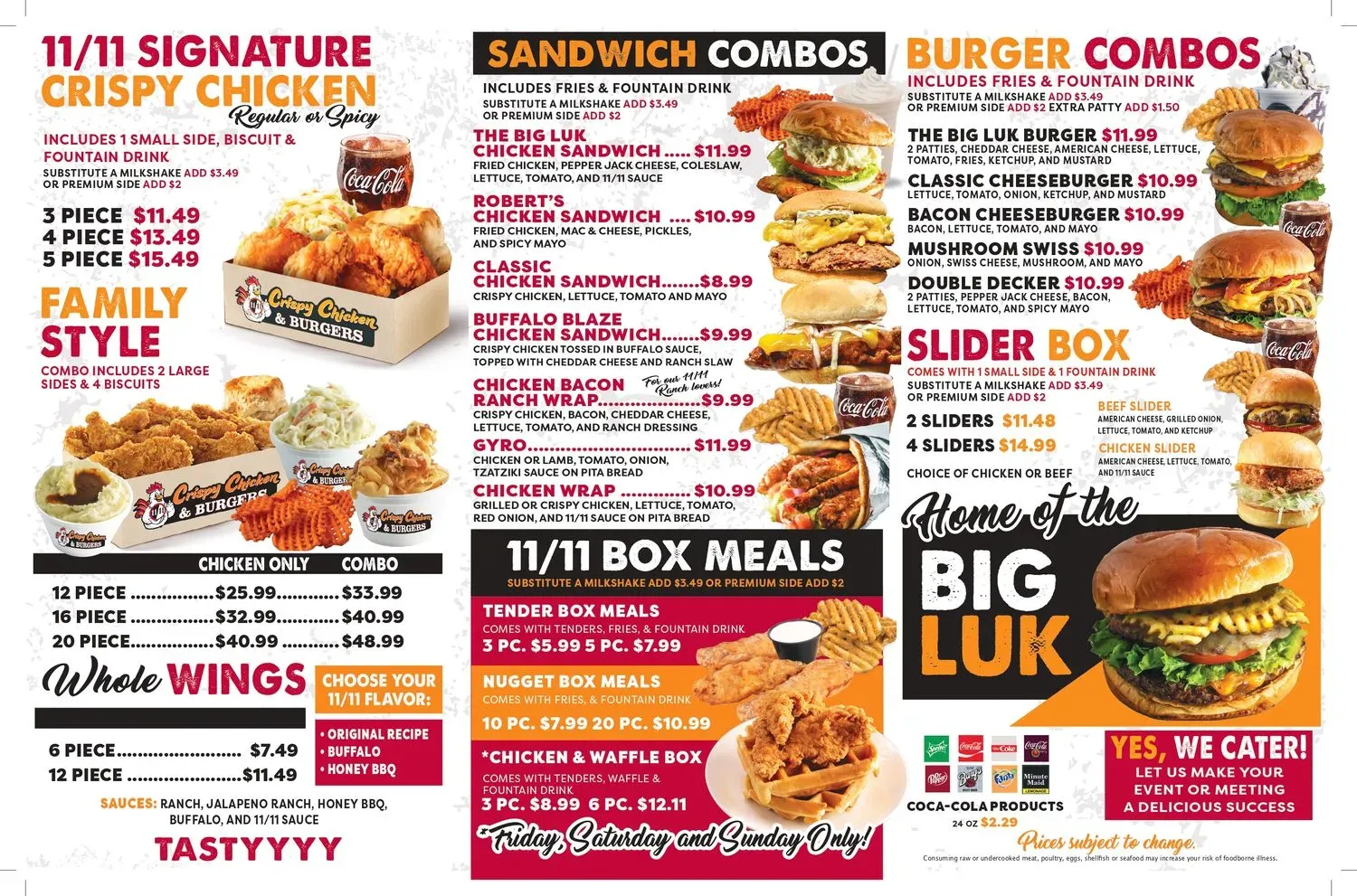 11/11 Crispy Chicken & Burgers - Waterford Menu | Waterford Twp, MI ...