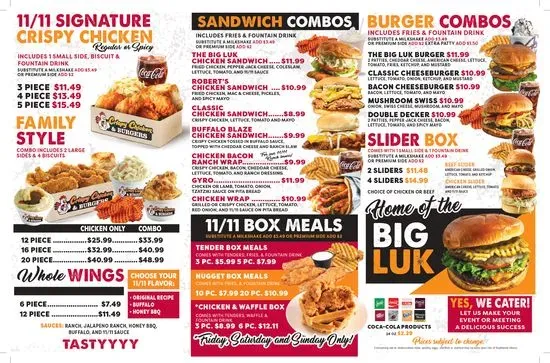 11/11 Crispy Chicken & Burgers - Waterford Menu | Waterford Twp, MI ...