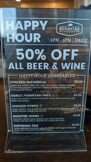 Bushfire Kitchen - Mission Viejo Menu | Mission Viejo, CA | Checkle