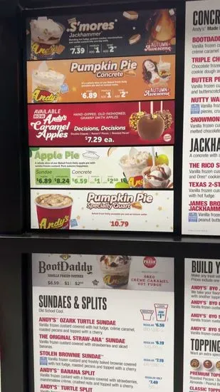 Andy's Frozen Custard Menu | Valrico, FL | Checkle