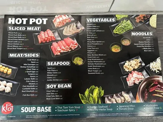 KPOT Korean BBQ & Hot Pot Menu | Lansing, MI | Checkle
