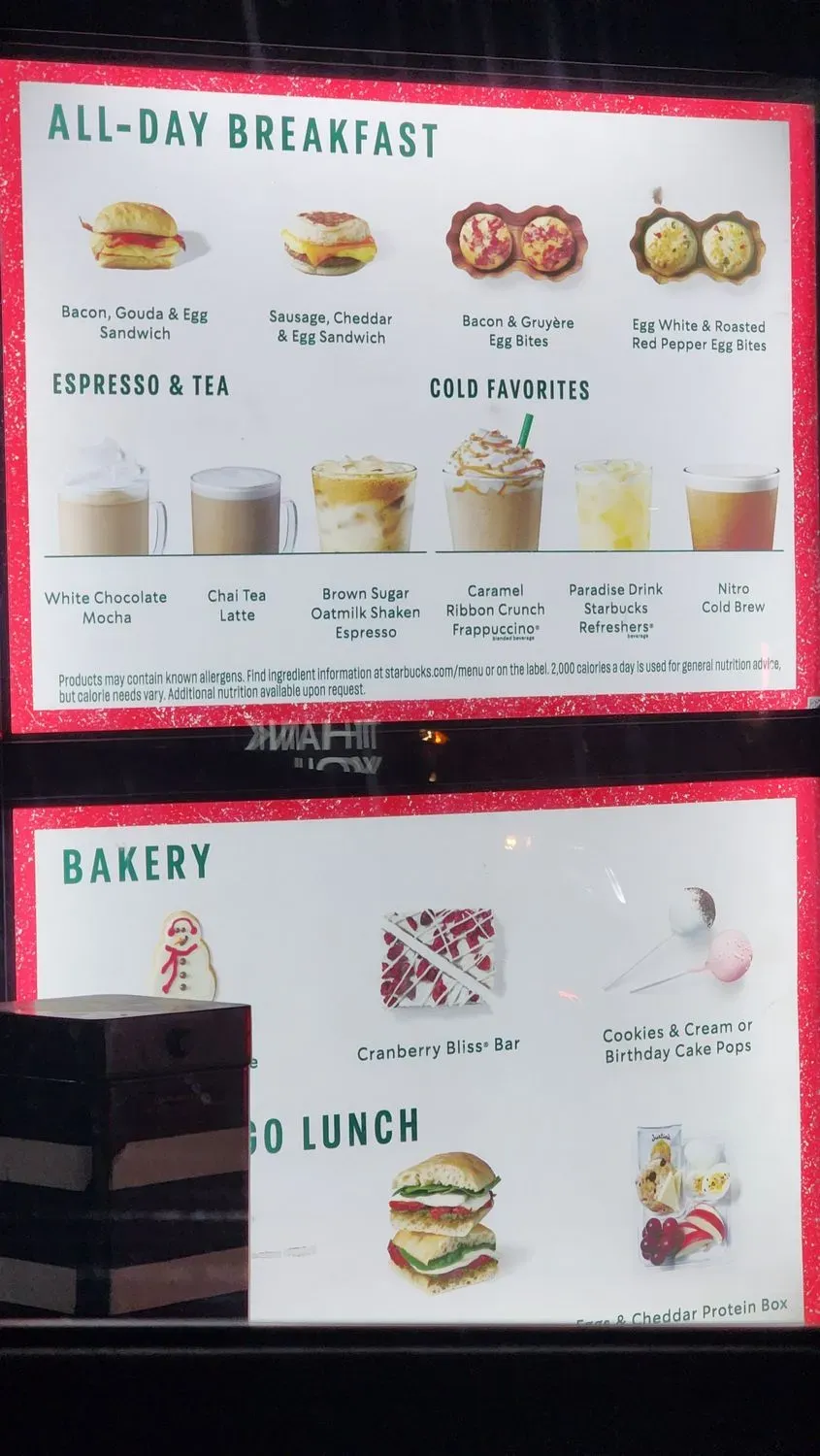 Starbucks Menu - Updated November 2025