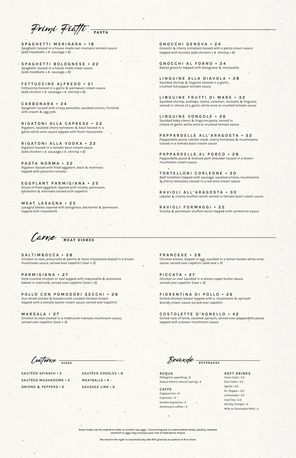 Clemenza's at Uptown Menu - Updated November 2025