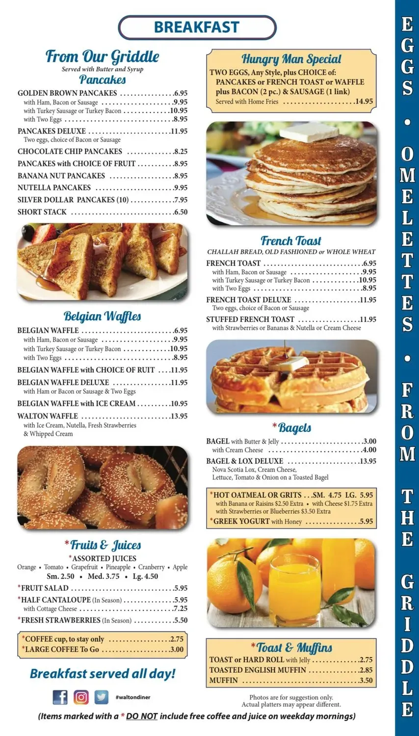 Walton Diner Menu - Updated November 2025