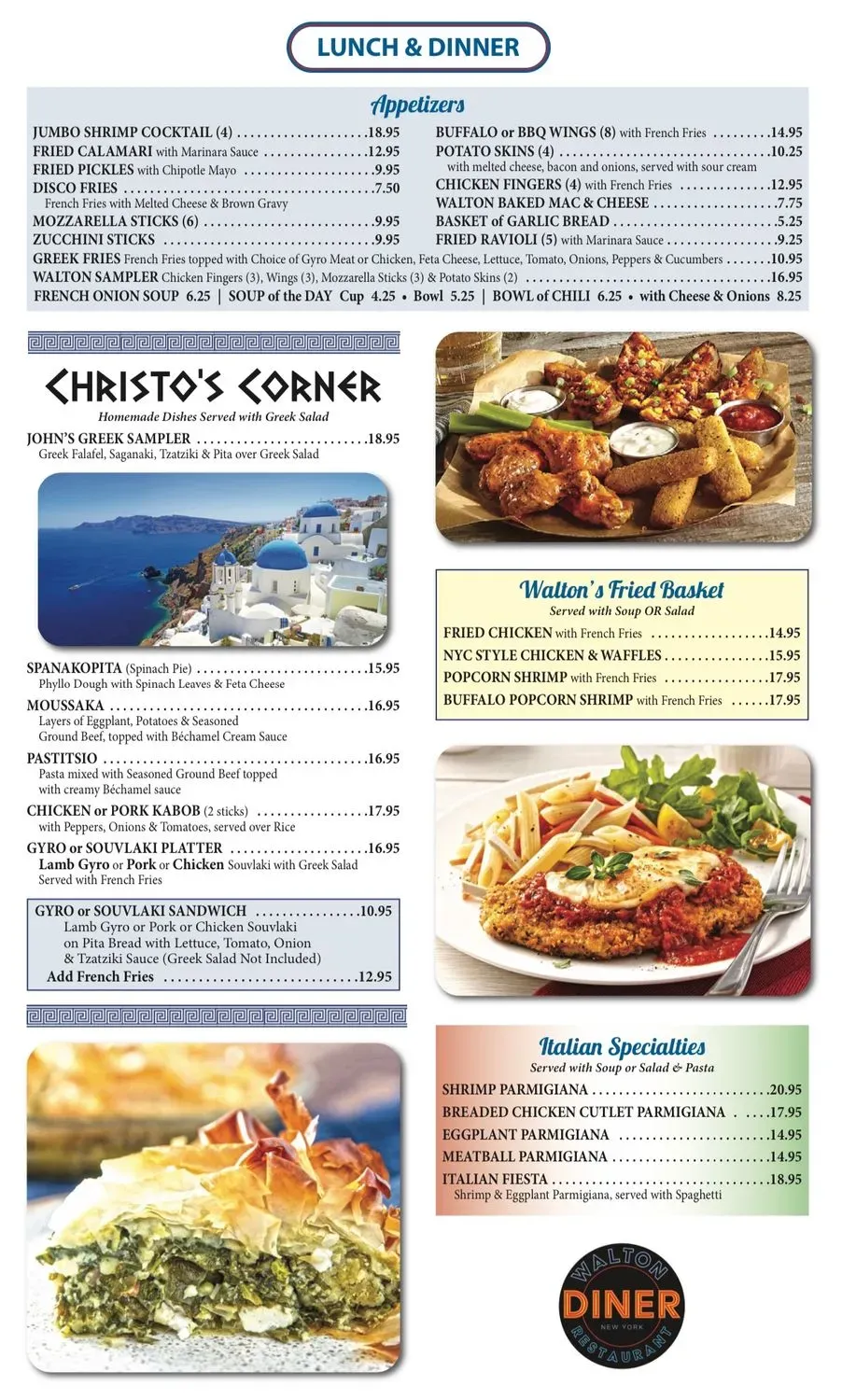 Walton Diner Menu - Updated November 2025