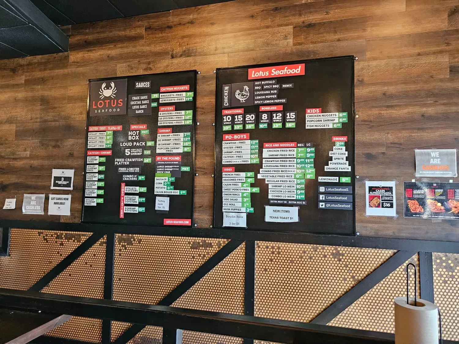 Lotus Seafood Menu - Updated November 2025