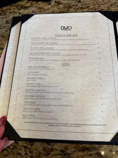 Duo Latin Bistro Menu | Kissimmee, FL | Checkle