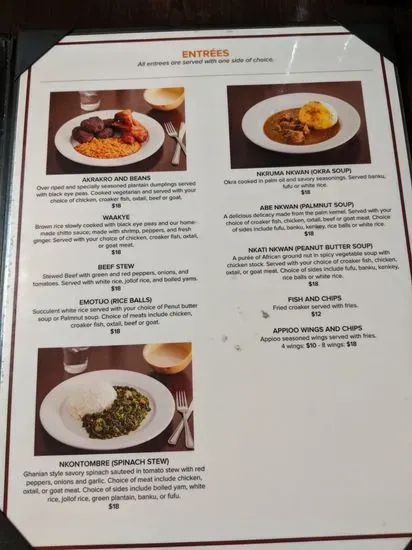 Appioo African Bar & Grill Menu | Washington, DC | Checkle