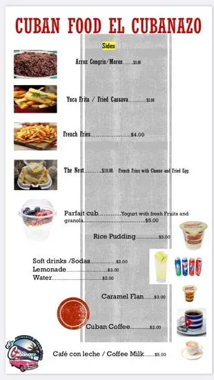 Authentic Cuban Food El Cubanaso Menu | Fort Walton Beach, FL | Checkle