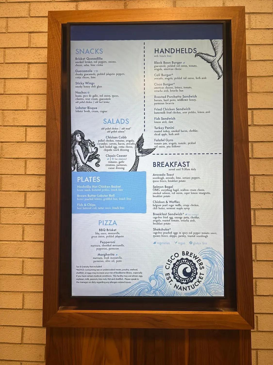 Cisco Brewers Seaport Menu - Updated October 2025