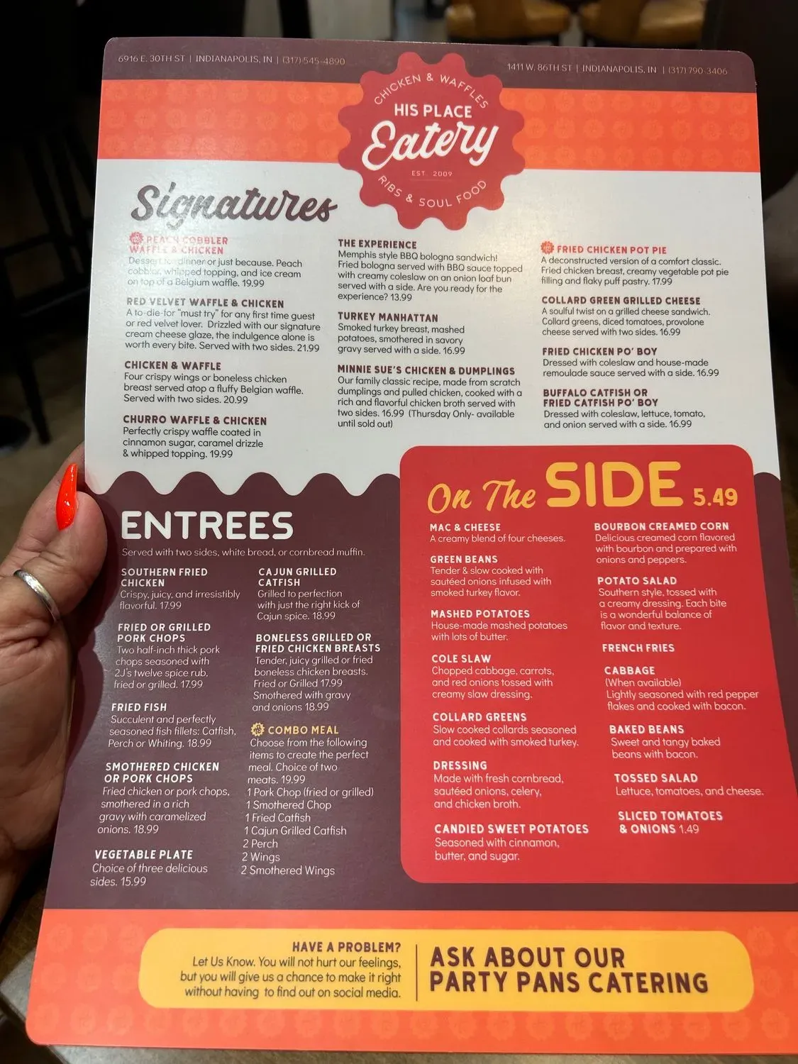 His Place Eatery - Chicken & Waffles, Ribs & Soul Food (86th & Ditch Rd ...